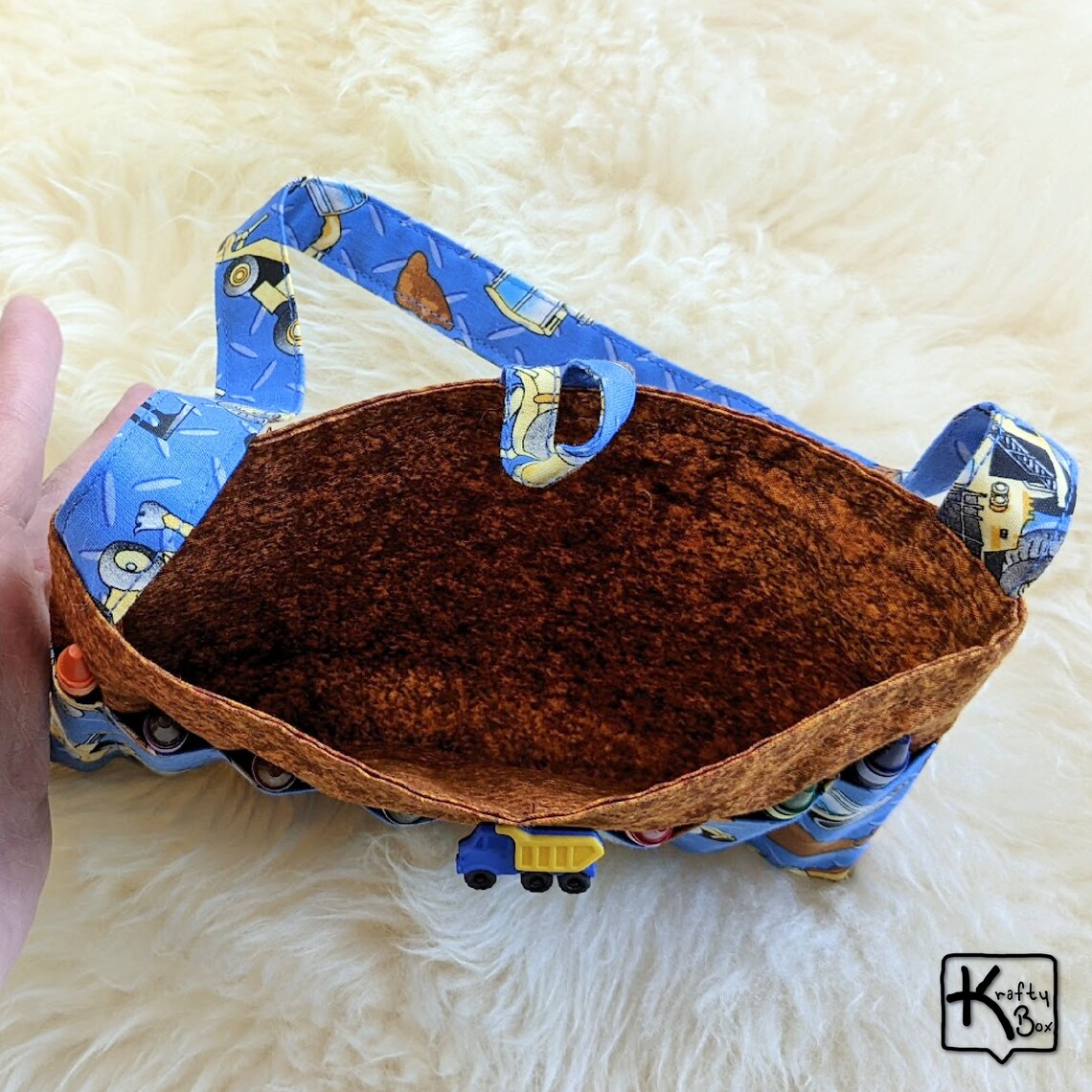 Crayon & Coloring Book Bag for Kids Art Tote Dump Truck Fabric | Etsy