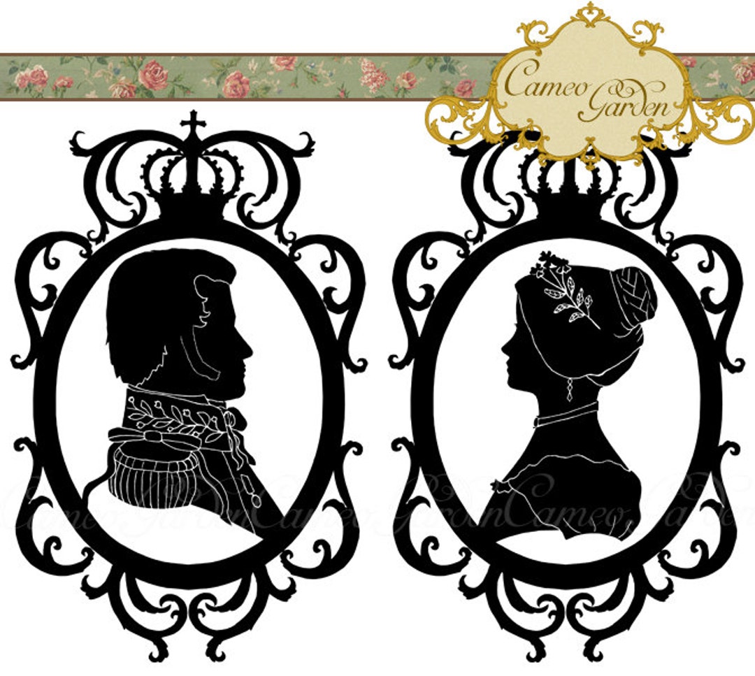 Digital Clipart - Silhouette Royal Victorian Couple - Clip Art for ...
