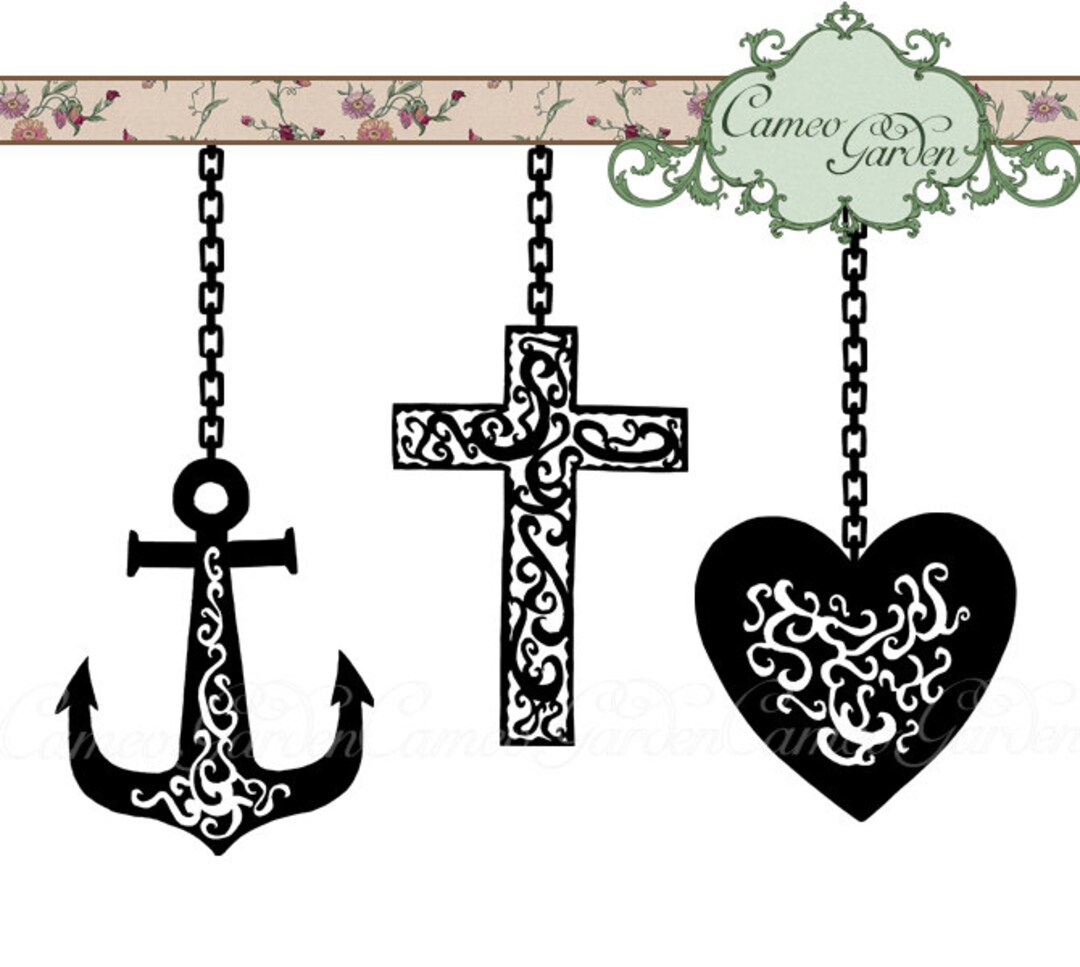 Digital Clipart - Silhouette Faith, Hope and Charity - Clip Art for ...
