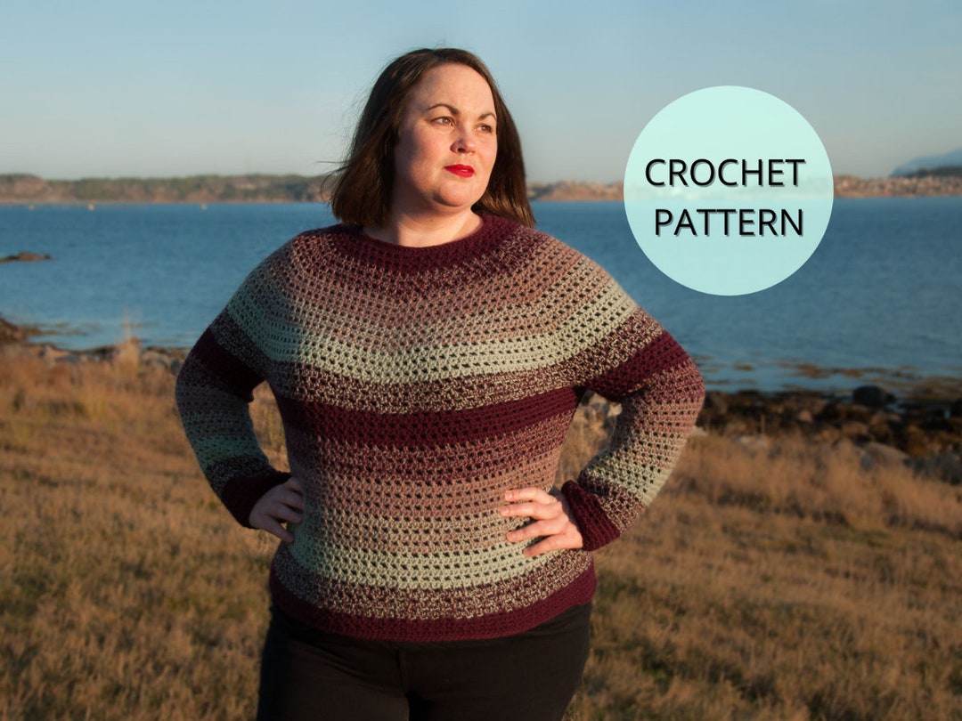 Colorwork Crochet Sweater Pattern: Top-down Winter Jumper (PDF Pattern ...