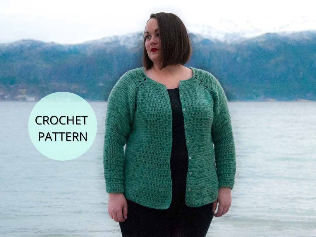Crochet Pattern- Classic Raglan Cardigan Crochet Pattern - PDF Crochet ...
