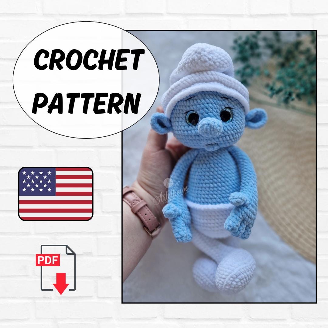 Crochet Blue Man /smurf /little Dwarf /crochet Pattern/english Pattern ...