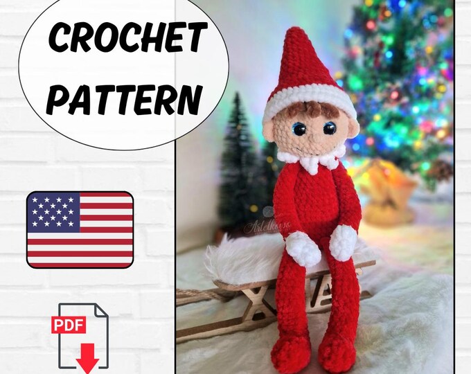 PDF Knitting Pattern Christmas Elf Shelf Sitting Toy Chocolate Orange ...