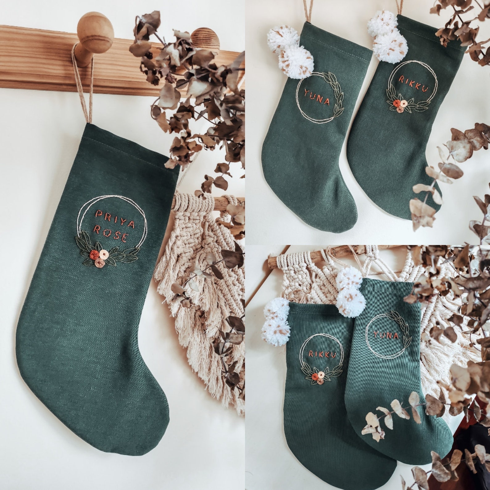 Personalized Family Christmas Santa Stocking Custom Name - Etsy