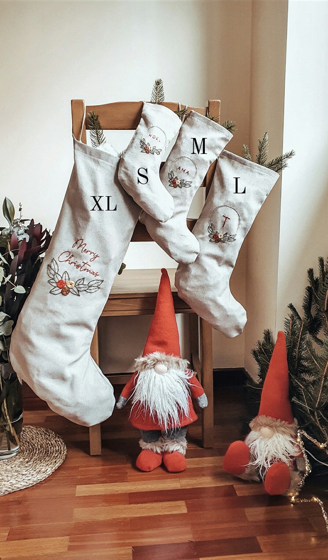 Personalized Christmas Santa Stocking/custom Name Christmas Stocking ...