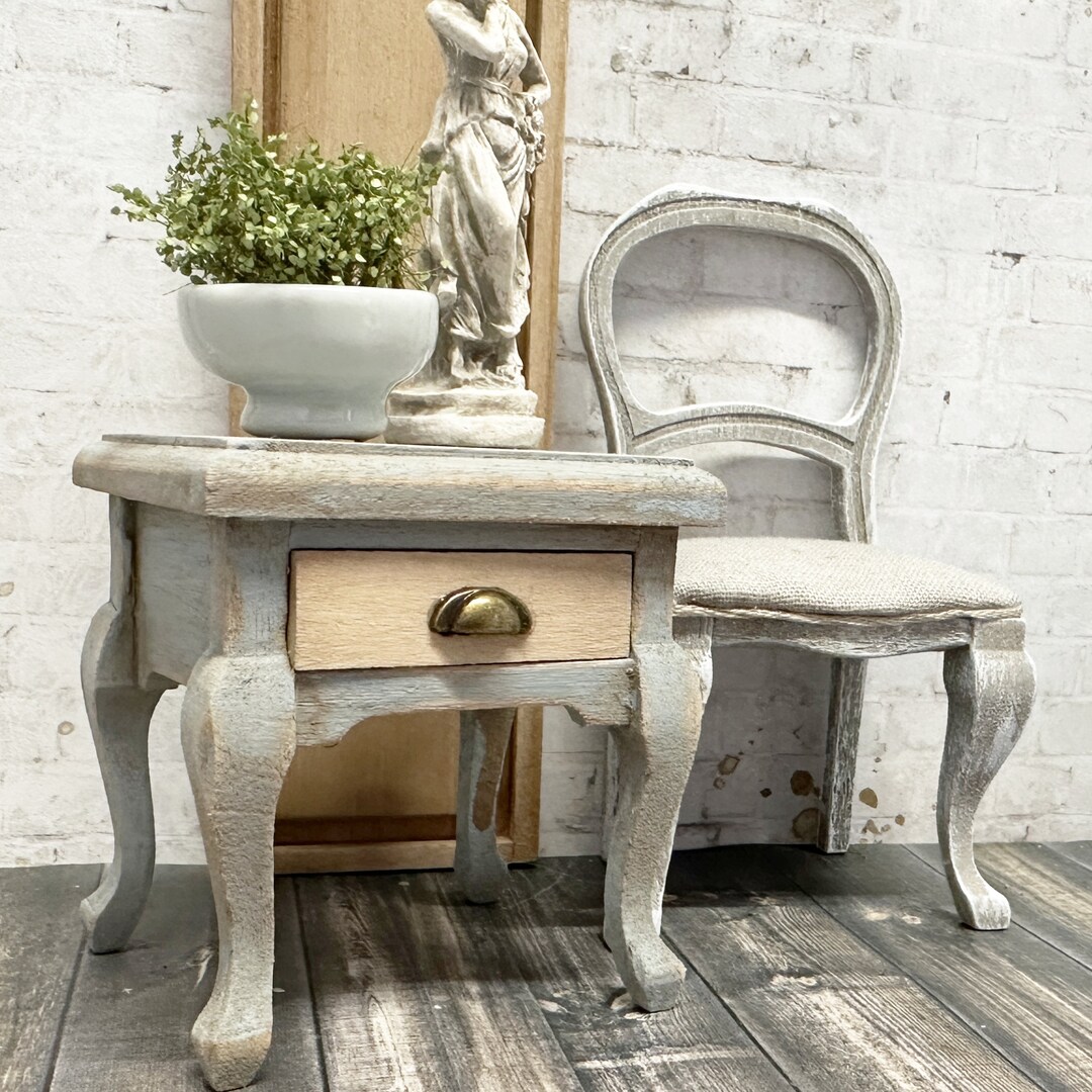 Dollhouse Miniature End Table, Miniature Night Stand, Dollhouse Side ...