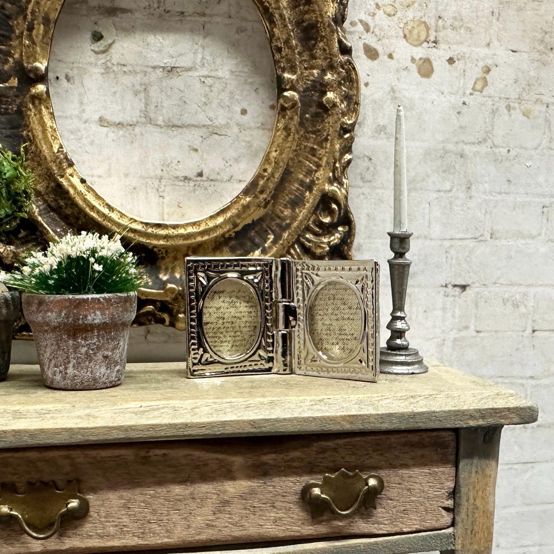 Dollhouse Miniature Silver Folding Frame - Etsy