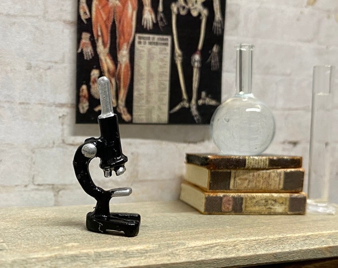 Dollhouse Miniature Microscope Miniature Laboratory Tiny Microscope ...