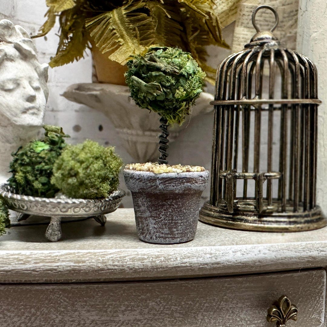 Dollhouse Miniature Topiary, Dollhouse Plant, Mini Garden or Greenhouse ...