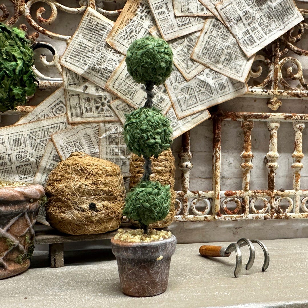 Dollhouse Miniature Topiary, Dollhouse Plant, Mini Garden or Greenhouse ...