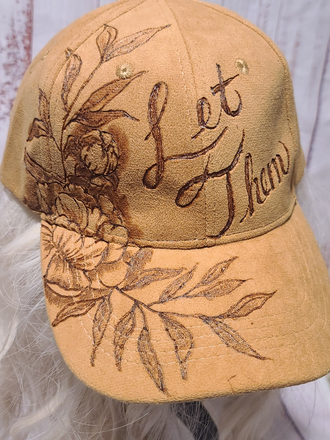 Burned Trucker Hat, let Them, Boho Baseball Cap, Women, Personalize ...