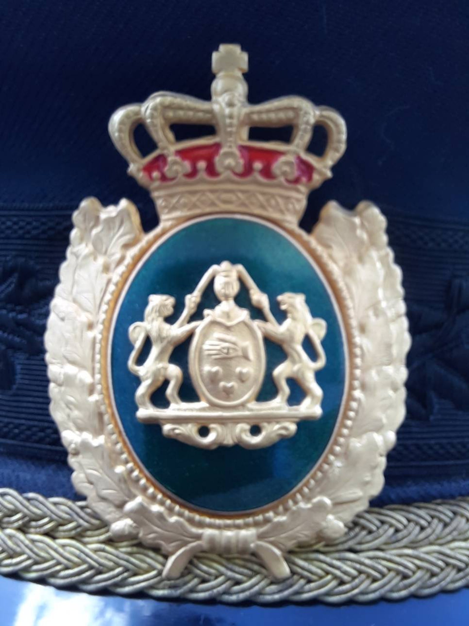 Vintage Denmark Danish European Police Services Officer Hat Helmet Cap ...