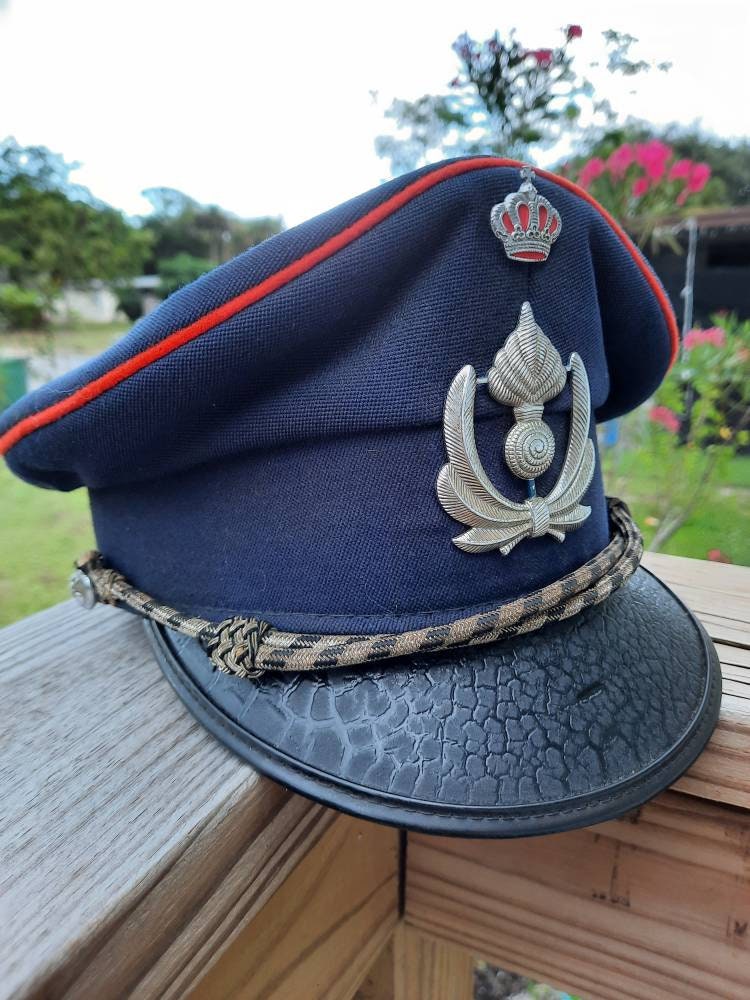 Vintage Belgium Gendarmerie Police Officer Hat Helmet Cap Collectable ...