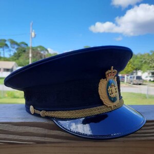 Vintage Denmark Danish European Police Services Officer Hat Helmet Cap ...