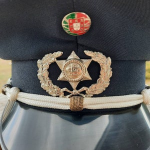 Vintage Portugal Police Officer Hat Helmet Cap Kepi Navy Blue 1A Law ...