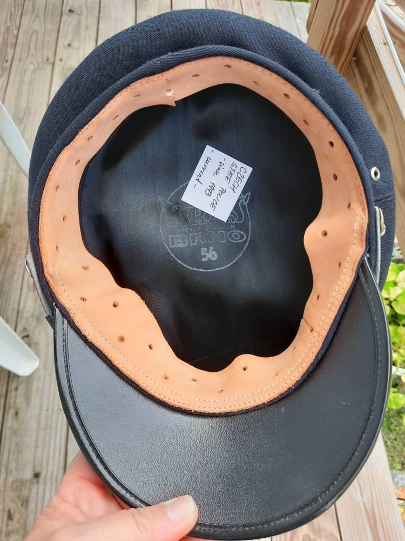 Vintage Czechoslavakian State Police Services Corp Officer Hat Helmet ...