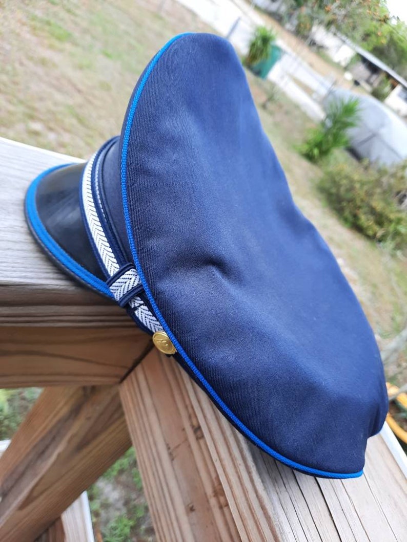 Vintage Slovenia Police Officer Europe Hat Helmet Cap Kepi Navy Blue ...