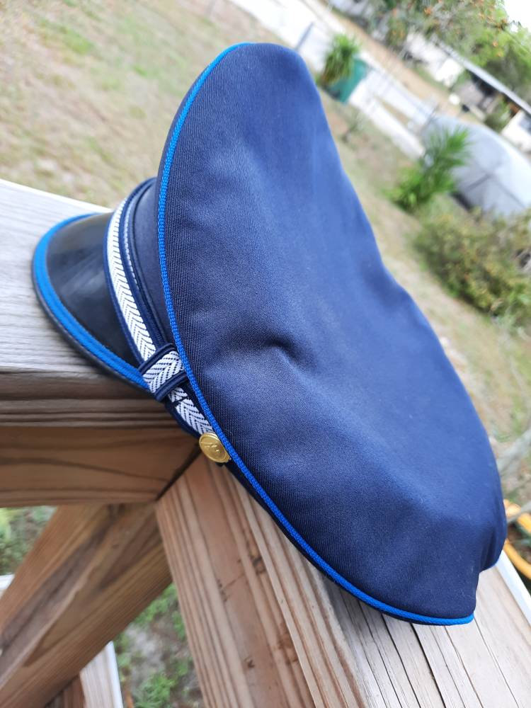 Vintage Slovenia Police Officer Europe Hat Helmet Cap Kepi Navy Blue ...