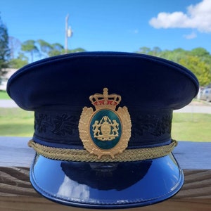 Vintage Denmark Danish European Police Services Officer Hat Helmet Cap ...