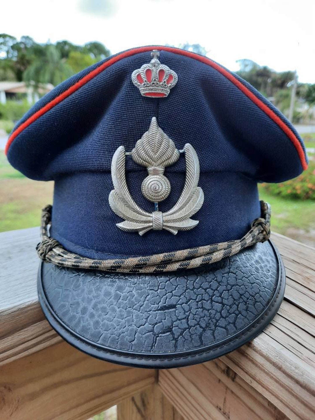 Vintage Belgium Gendarmerie Police Officer Hat Helmet Cap Collectable ...