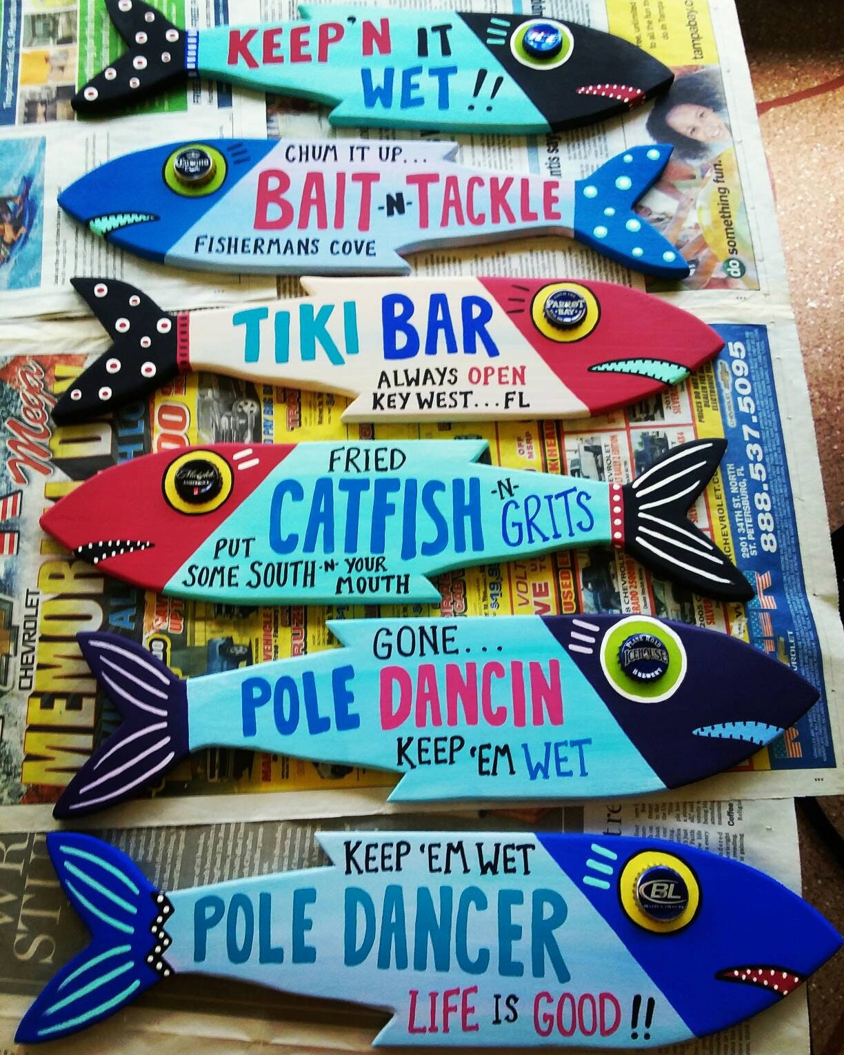 Happy Hookers BAIT N TACKLE Sign Lures and Whores Fish Key | Etsy