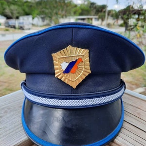 Vintage Slovenia Police Officer Europe Hat Helmet Cap Kepi Navy Blue ...