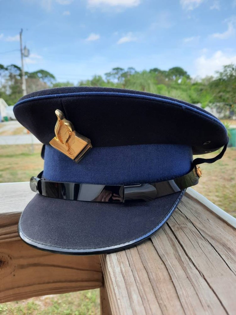 Vintage Netherland Police Officer Hat Helmet Cap Kepi Navy Blue 1A Law ...