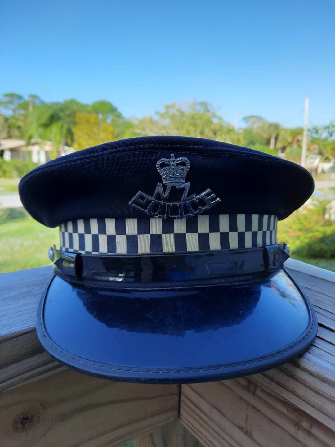 Vintage New Zealand Metro State Police Cop Hat Helmet Cap Kepi Officer ...