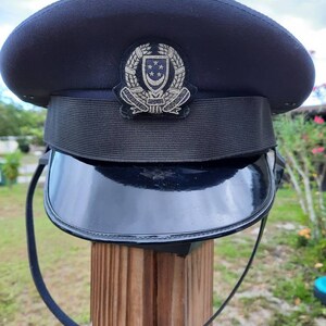 Vintage Singapura Asia Asian Police Officer Hat Helmet Cap Collectable ...