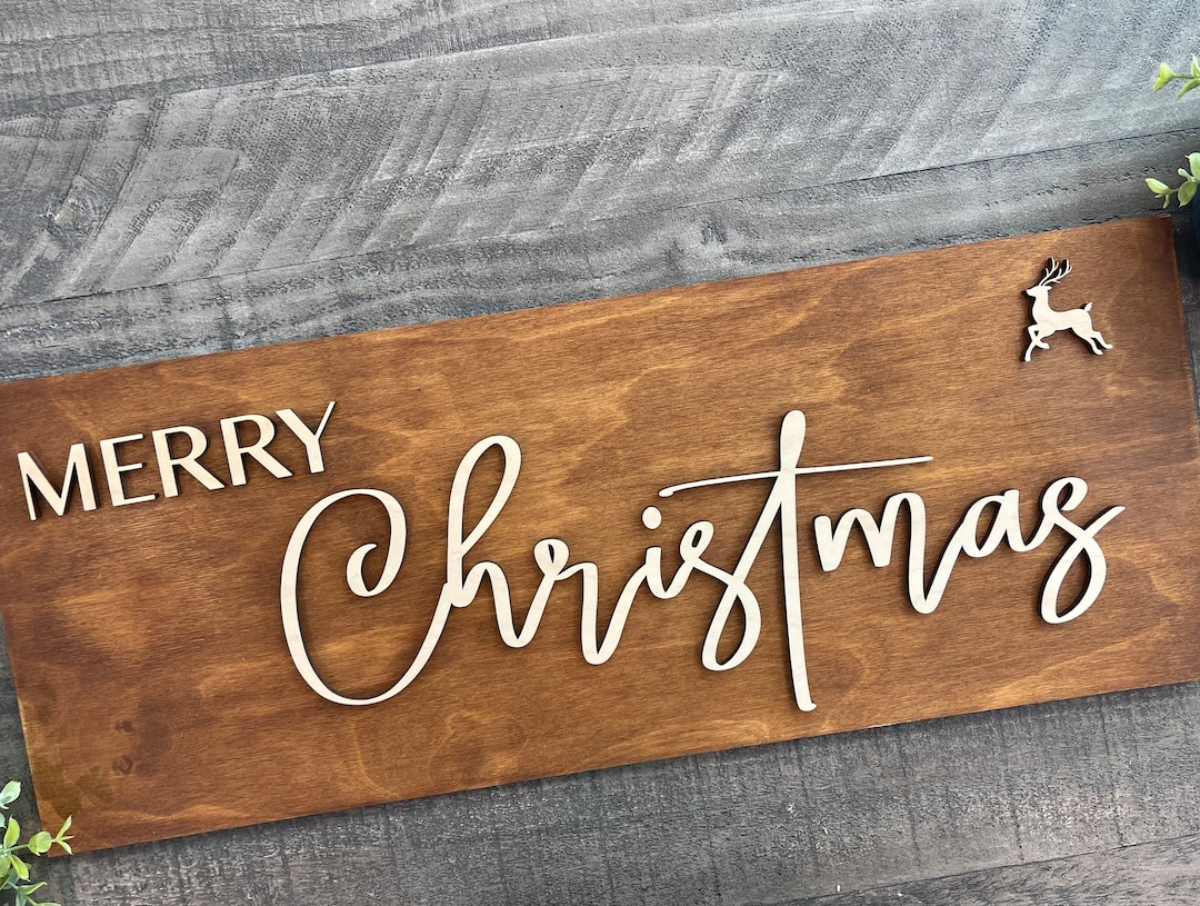 Merry Christmas Sign Wooden Sign Holiday Sign Christmas - Etsy