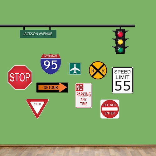 Stop Sign Fabric Wall Decal Traffic and Street Signs 3 | Etsy