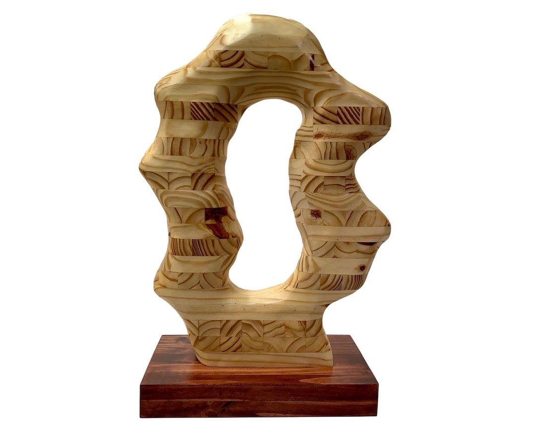 Modern Abstract 3d Wood Sculpture Décor Art Natural Wood Modern Wood ...