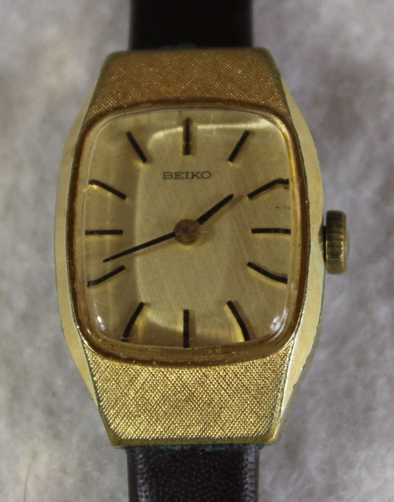 vintage seiko brown leather - Gem