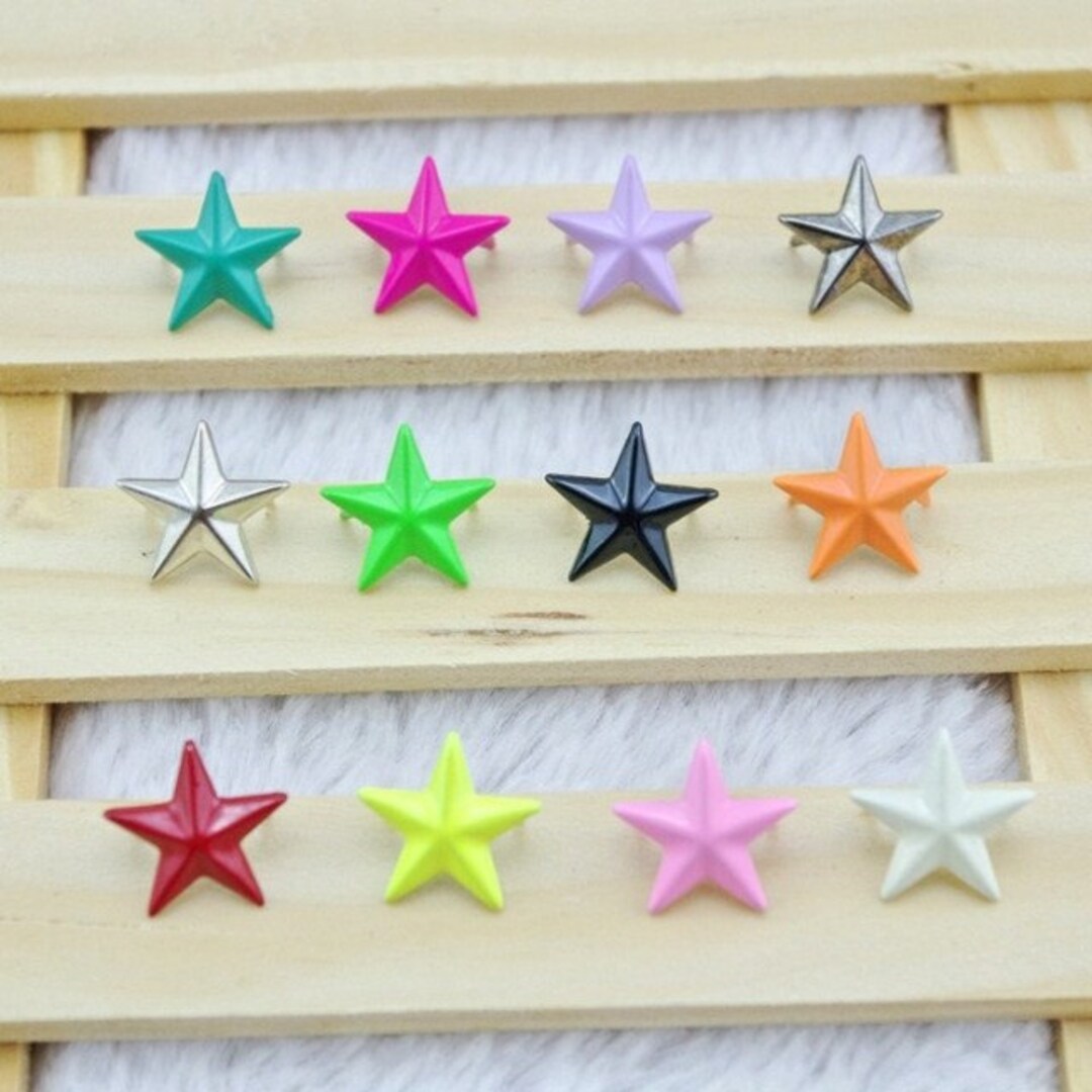 100pcs 15mm Big Size Star Shape Rivet Studs for Clothing - Etsy