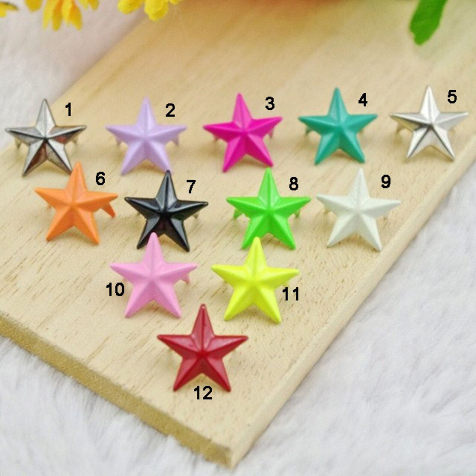 100pcs 15mm Big Size Star Shape Rivet Studs for Clothing - Etsy
