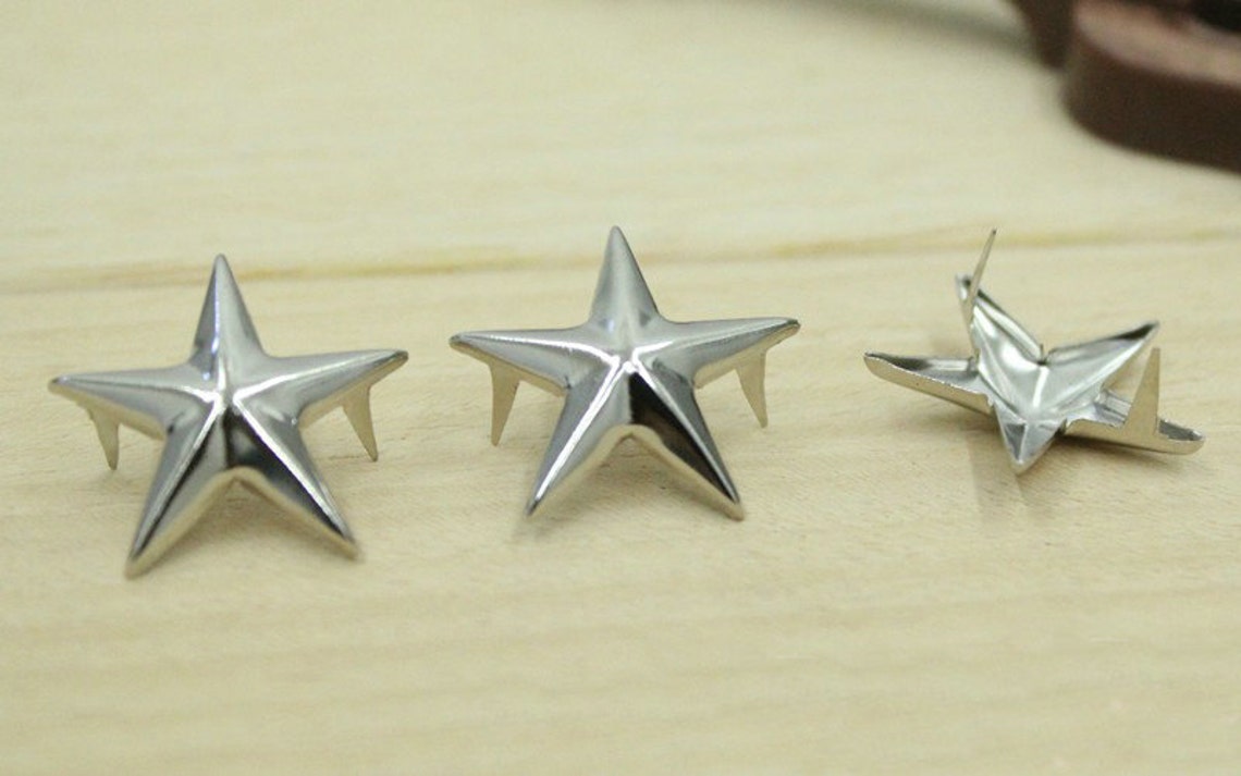 100pcs 15mm Big Size Star Shape Rivet Studs for Clothing - Etsy