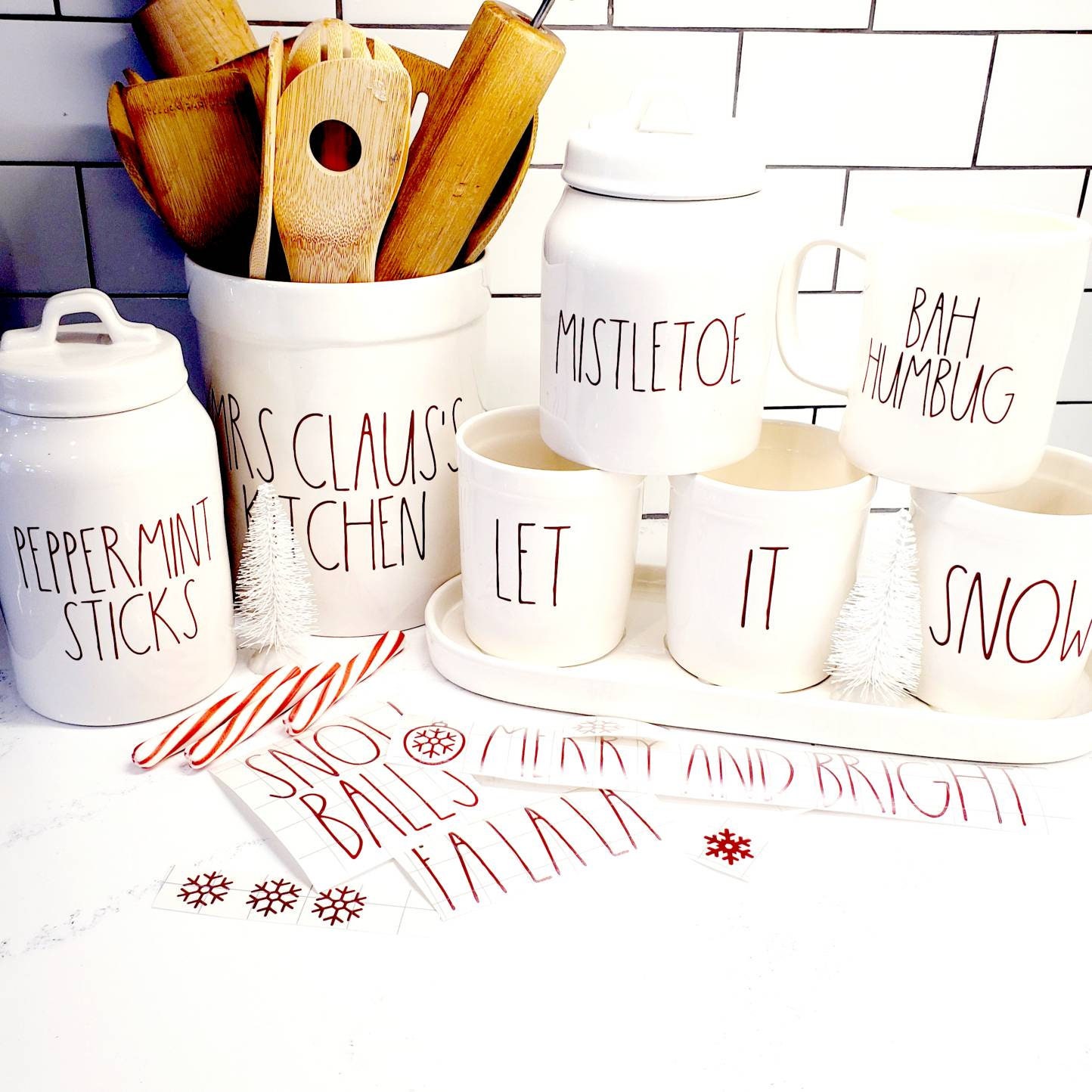 Full Sheet of Christmas Themed Rae Dunn Inspired Decals Free - Etsy Canada