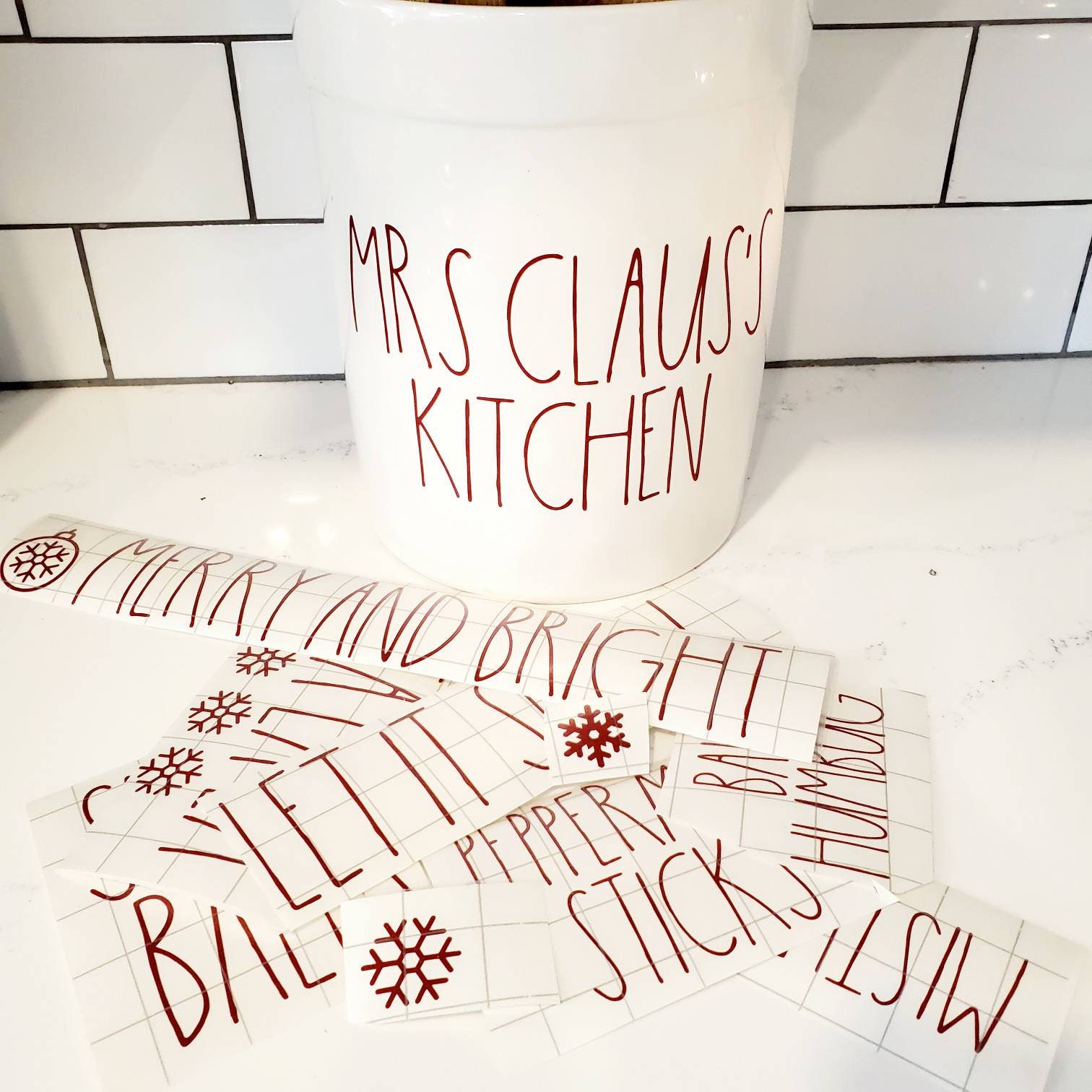 Full Sheet of Christmas Themed Rae Dunn Inspired Decals Free - Etsy Canada