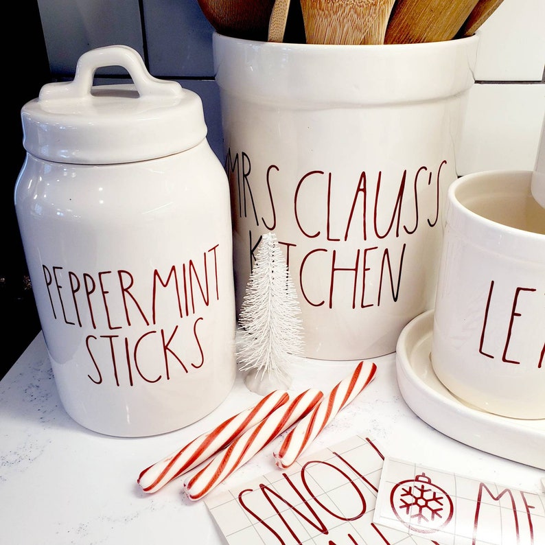 Full Sheet of Christmas Themed Rae Dunn Inspired Decals Free - Etsy Canada