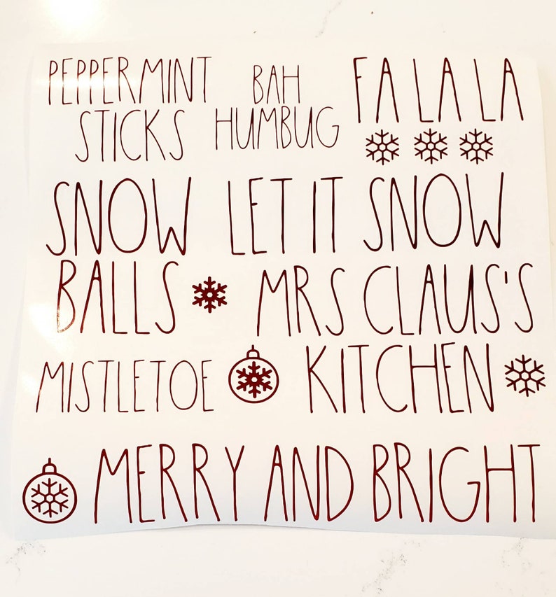 Full Sheet of Christmas Themed Rae Dunn Inspired Decals Free - Etsy Canada