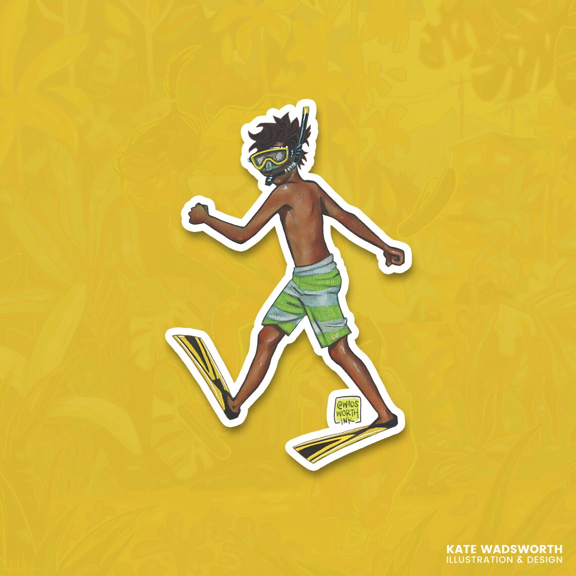 Snorkel Boy Vinyl Sticker 3.5" - Etsy