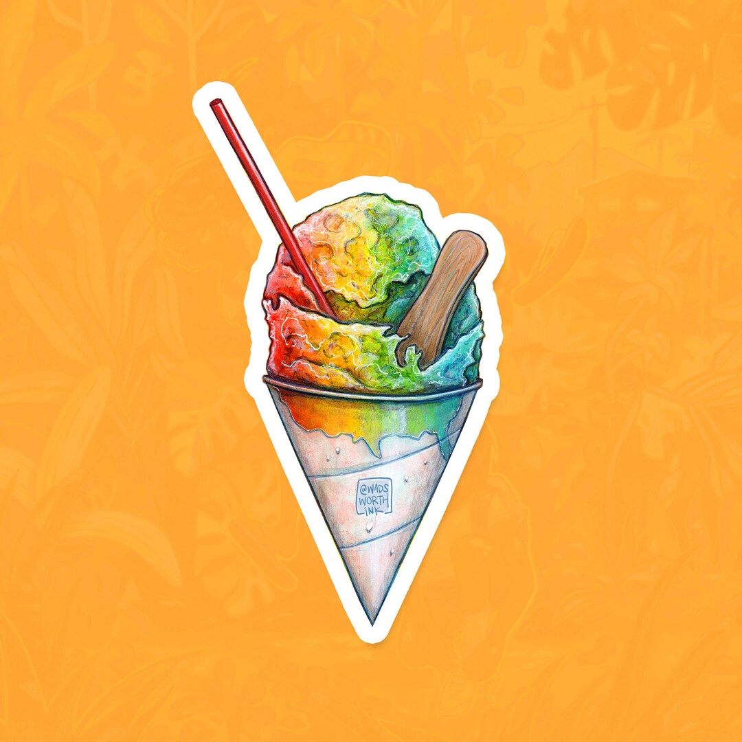 Shave Ice Vinyl Sticker 3.5" - Etsy