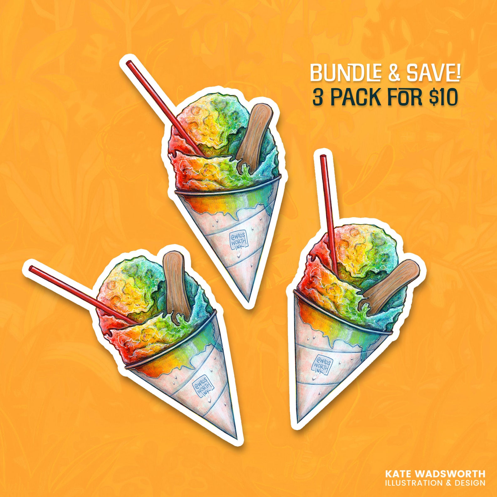 Shave Ice Vinyl Sticker 3.5" - Etsy