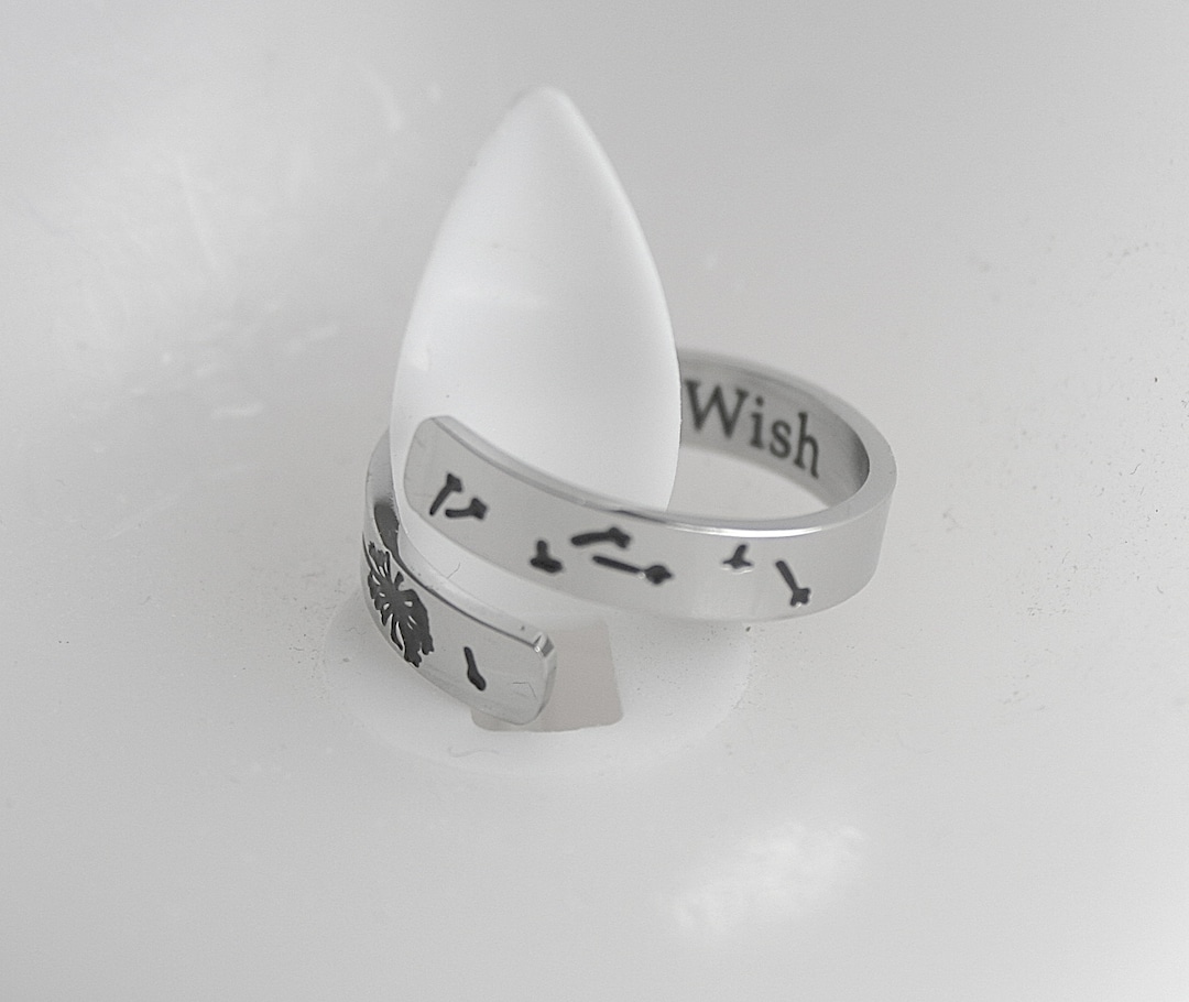 Stainless Steel Dandelion Wish Ring, Stainless Steel Adjustable Ring ...