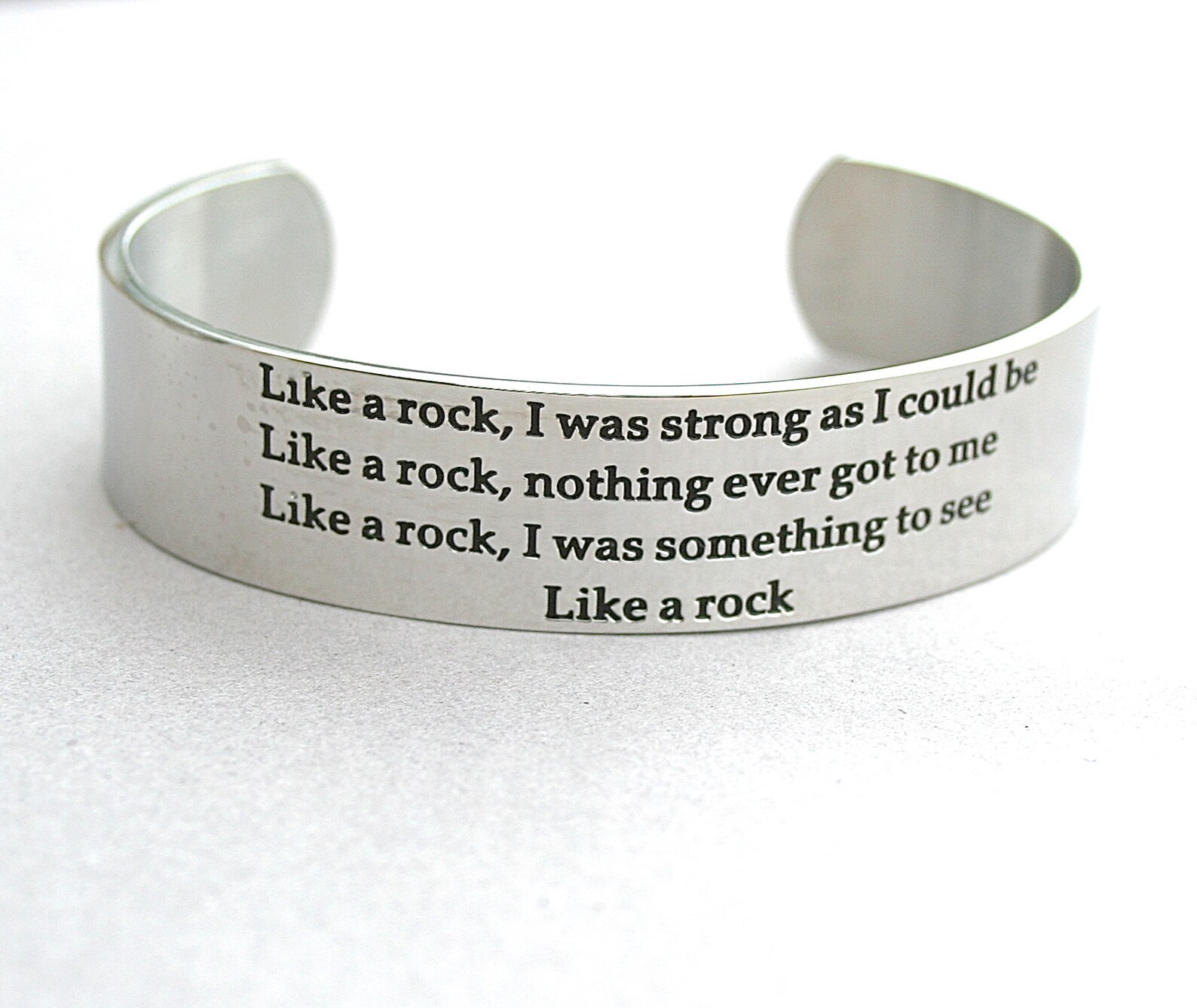 Like A Rock Bob Seger Lyrics Bracelet Stainless Steel Cuff | Etsy