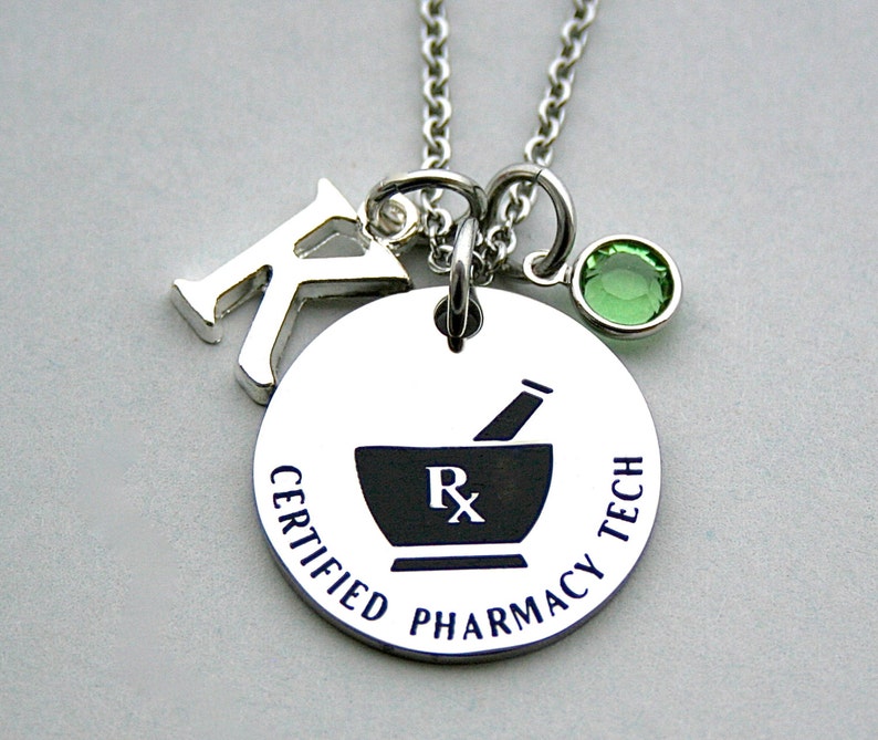 Certified Pharmacy Tech Charm Necklace Pharmacy Technician - Etsy