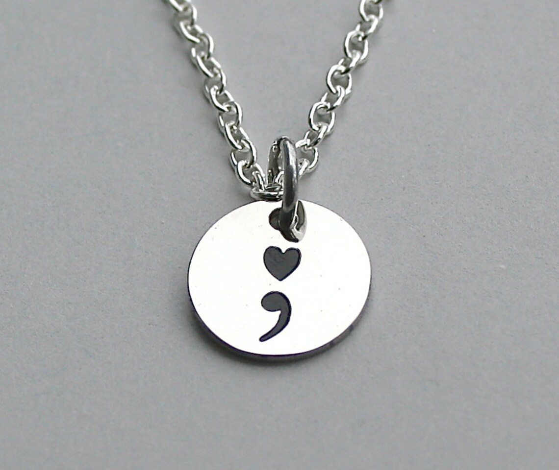 Stainless Steel Semi Colon Necklace Best Friend - Etsy