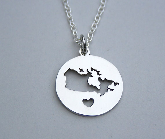 Canada Necklace Canada Map Canada Day Canadian Citizen | Etsy