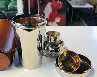 Vintage Cocktail Set, 1940's Chrome Travel Cocktail Set, Made in ...
