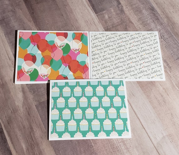 Birthday Card Pack of 6 Homemade Birthday Note Cards With | Etsy